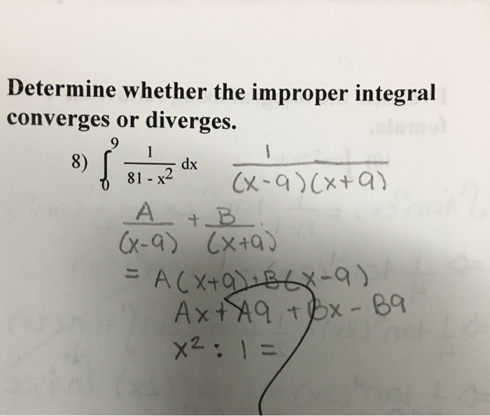 Solved Determine whether the improper integral converges or | Chegg.com