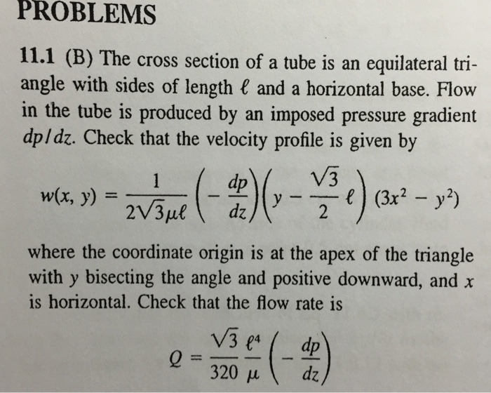 Solved The cross section of a tube is an equilateral | Chegg.com