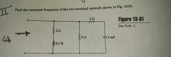 Solved Find the resonant frequency of the two-terminal | Chegg.com