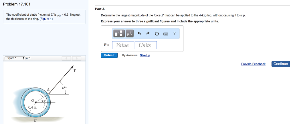 Solved The Coefficient Of Static Friction At C Is Mu S