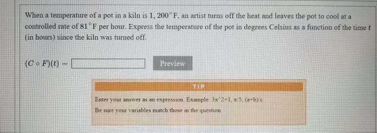 Solved When a temperature of a pot in a kiln is 1, 200° F, | Chegg.com