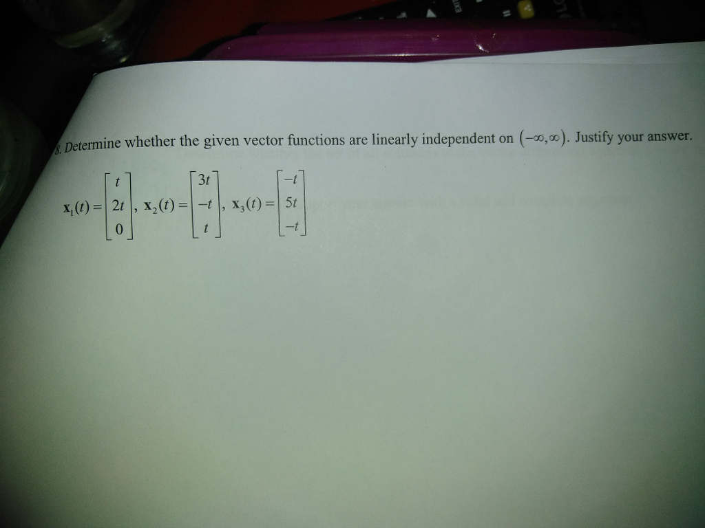 Solved Determine Whether The Given Vector Functions Are