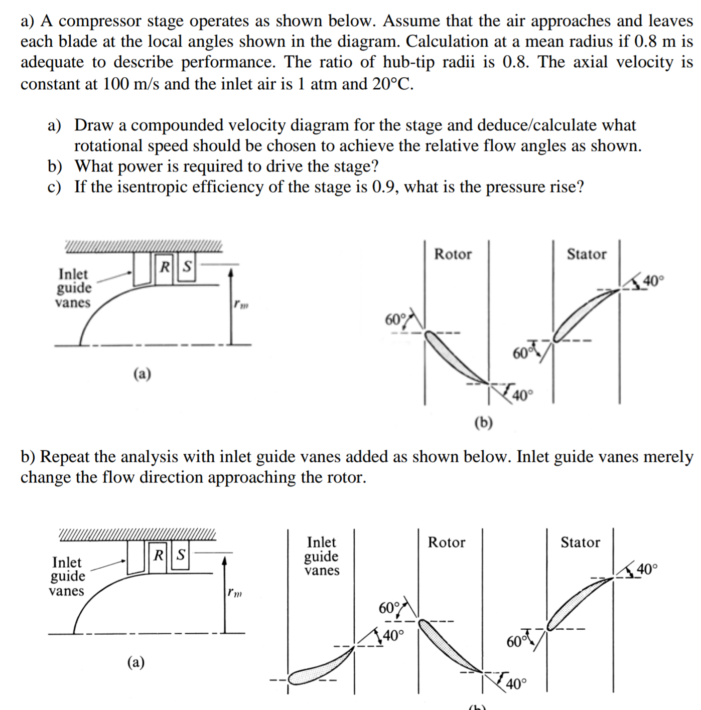 A compressor stage operates as shown below. Assume | Chegg.com