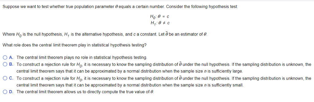 Solved Suppose we want to test whether true population | Chegg.com