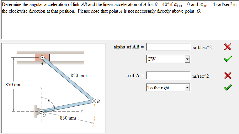 Solved Determine The Angular Acceleration Of Link Ab And The