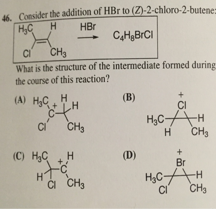 Solved Consider the addition of HBr to | Chegg.com
