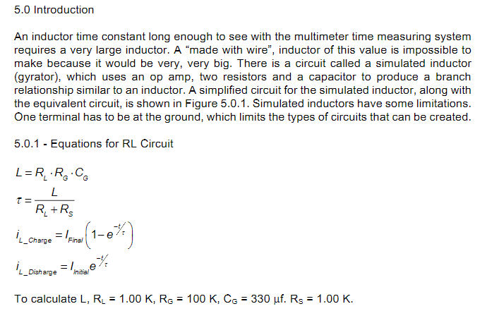 Solved 5.0 Introduction An inductor time constant long | Chegg.com