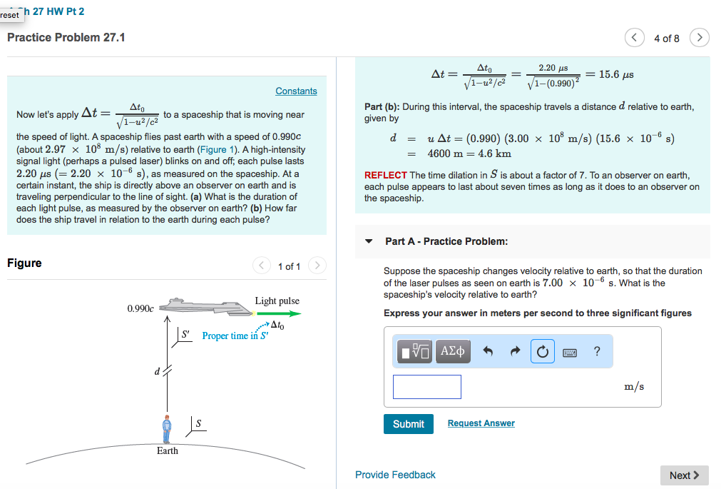 Solved reset h 27 HW Pt 2 Practice Problem 27.1 4 of8 2.20 = | Chegg.com
