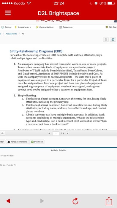 Solved 22:24 Koodo 61% D2L Brights pace Lu content | Chegg.com