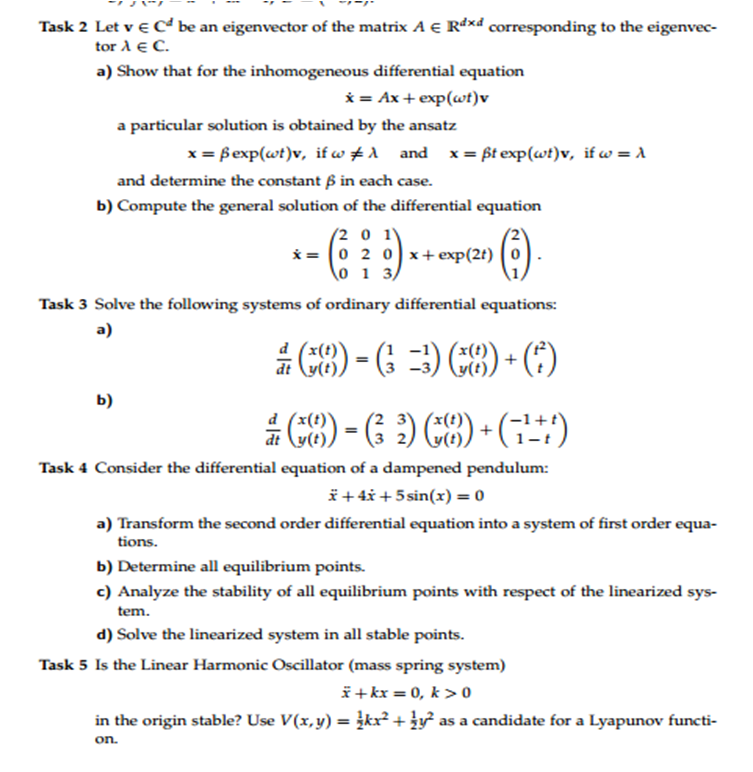 Solved Let v epsilon C^d be an eigenvector of the matrix A | Chegg.com