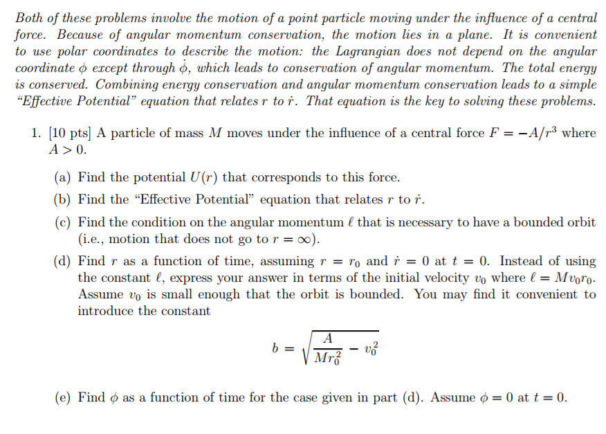 Solved Both of these problems involve the motion of a point | Chegg.com