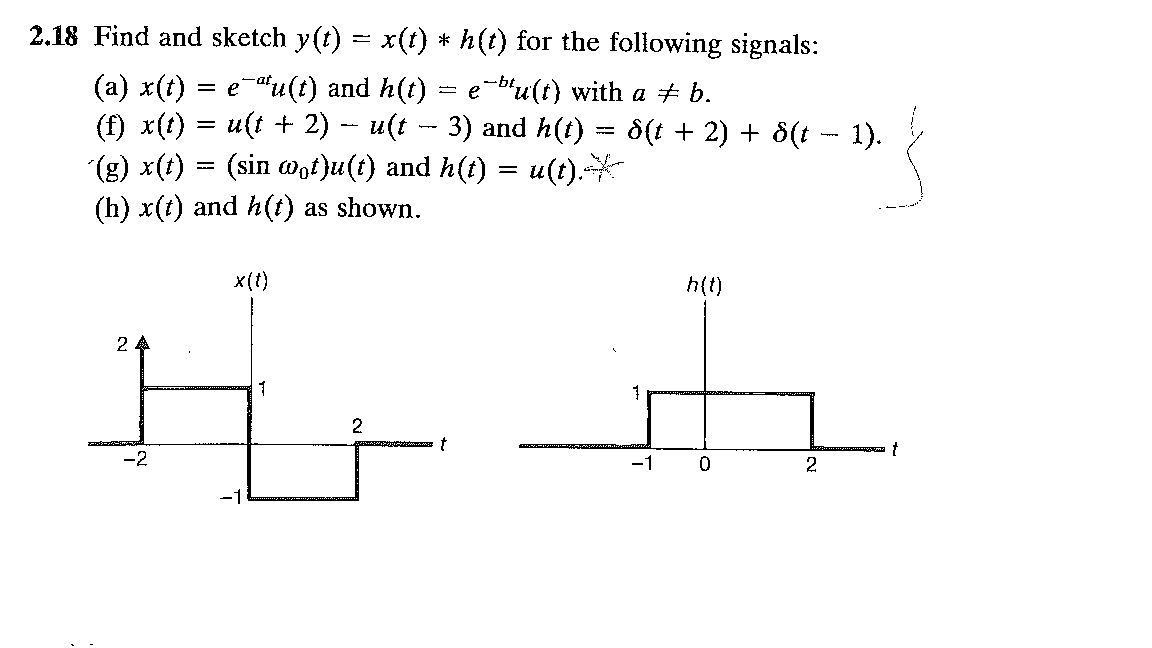 Solved Find and sketch y(t) = x(t) * h(t) for the following | Chegg.com