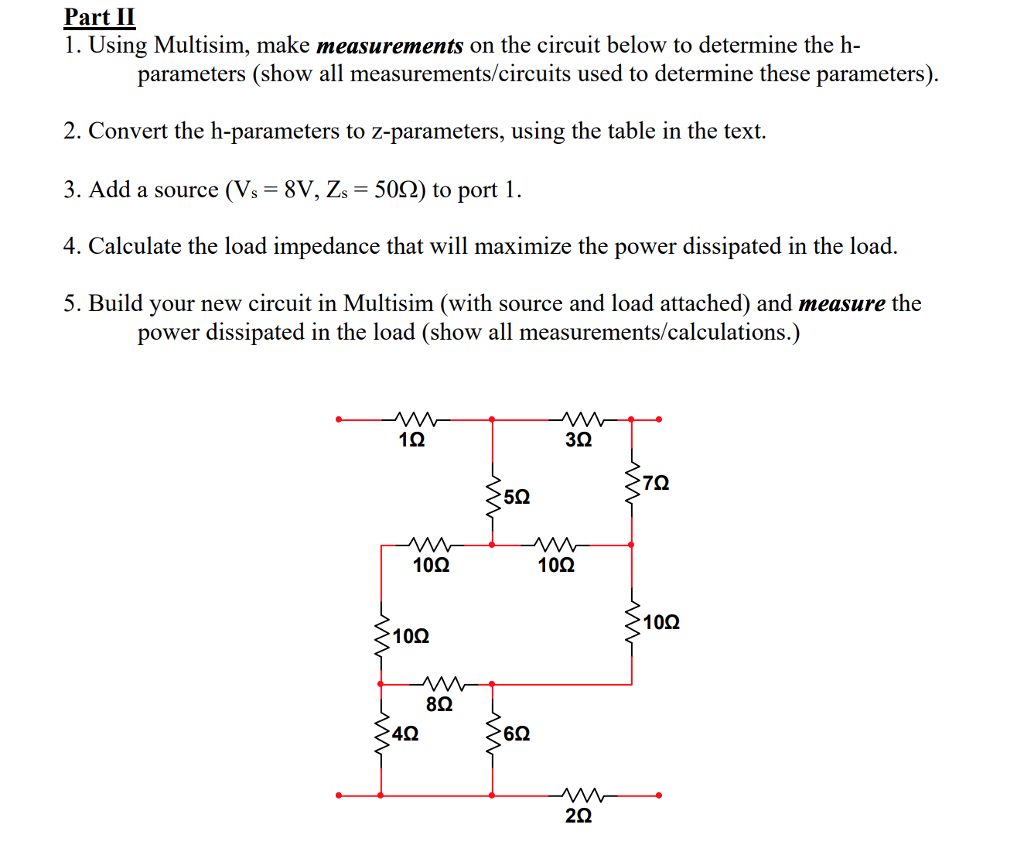 Solved Part II 1. Using Multisim, make measurements on the | Chegg.com