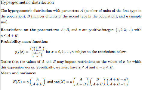 Solved Hypergeometric distribution The hypergeometric | Chegg.com