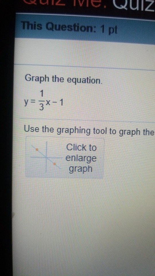 Solved Graph the equation. Y = 1/3x - 1 Use the graphing | Chegg.com