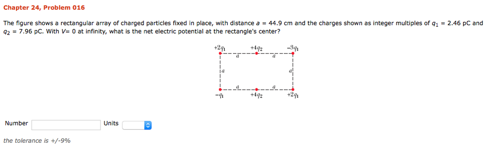 Solved The figure shows a rectangular array of charged | Chegg.com