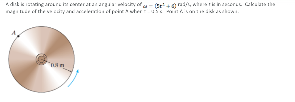 Solved A disk is rotating around its center at an angular | Chegg.com
