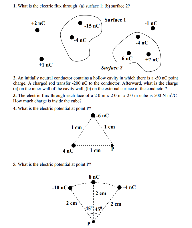 Solved 1. What is the electric flux through (a) surface 1; | Chegg.com