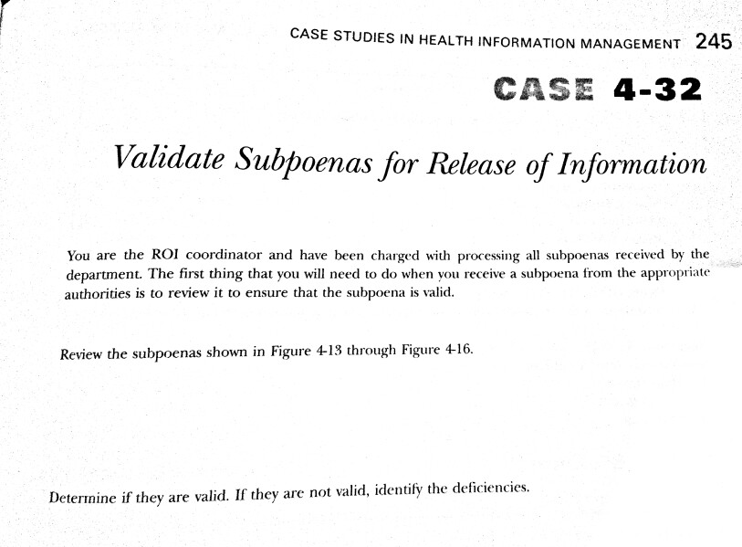 Solved CASE STUDIES IN HEALTH INFORMATION MANAGEMENT 245 | Chegg.com Solved CASE STUDIES IN HEALTH INFORMATION MANAGEMENT 245 | Chegg.com