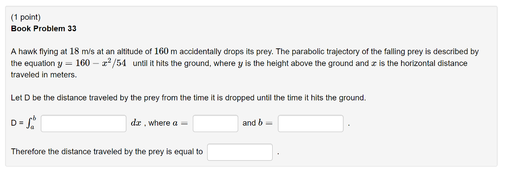 Solved A hawk flying at 18 m/s at an altitude of 160 m | Chegg.com