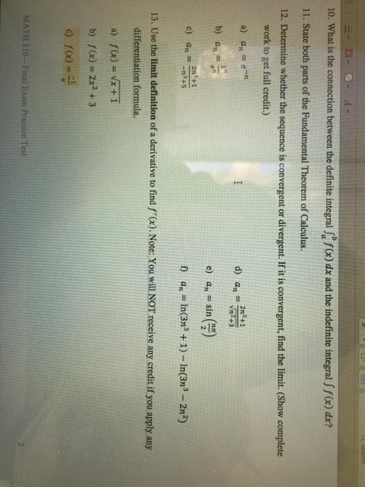 Solved What is the connection between the definite integral | Chegg.com