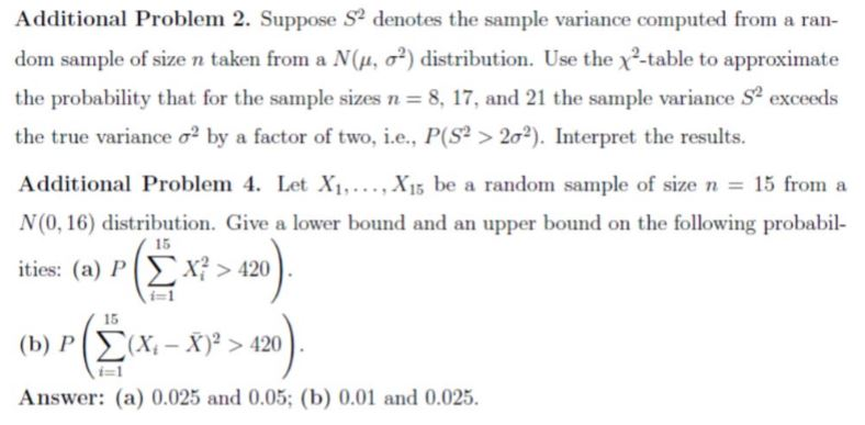 Solved Additional Problem 2. Suppose S2 denotes the sample | Chegg.com Solved Additional Problem 2. Suppose S2 denotes the sample | Chegg.com
