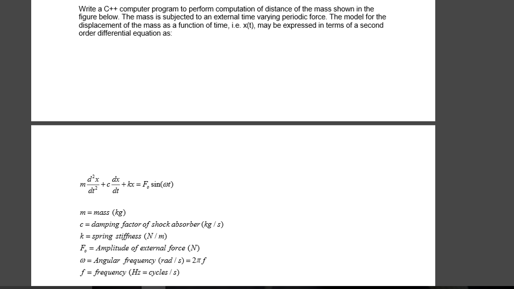 Solved write a C++ computer program to perform computation | Chegg.com