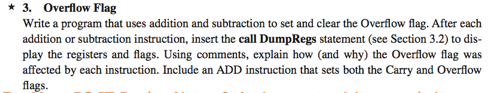 Overflow Flag Write a program that uses addition and | Chegg.com