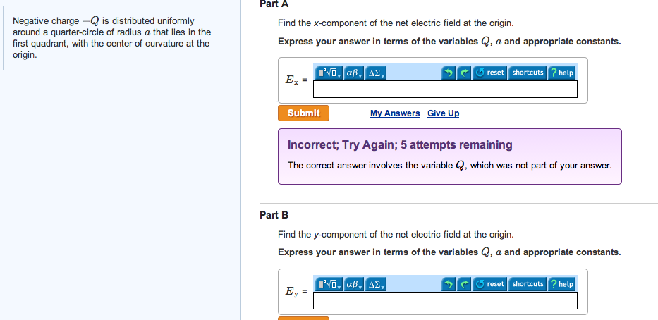 Solved Negative charge - Q is distributed uniformly around a | Chegg.com