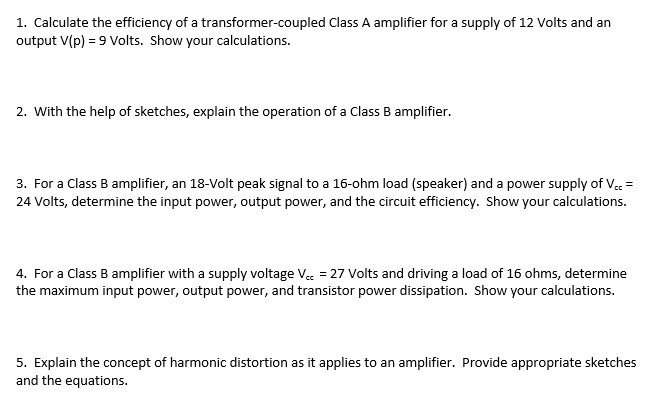 Solved Calculate the efficiency of a transformer-coupled | Chegg.com