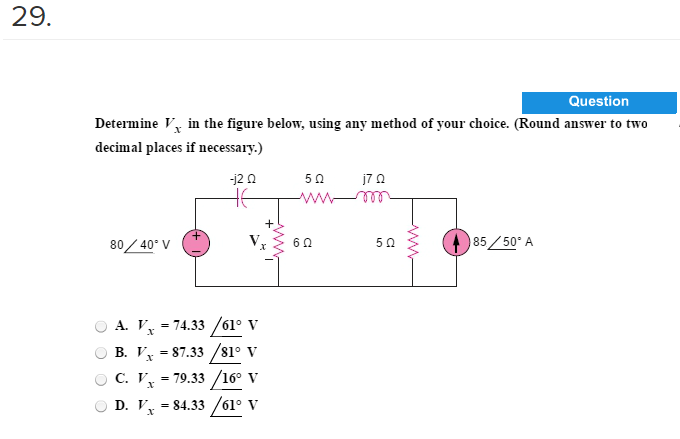 Solved Determine V_x in the figure below, using any method | Chegg.com