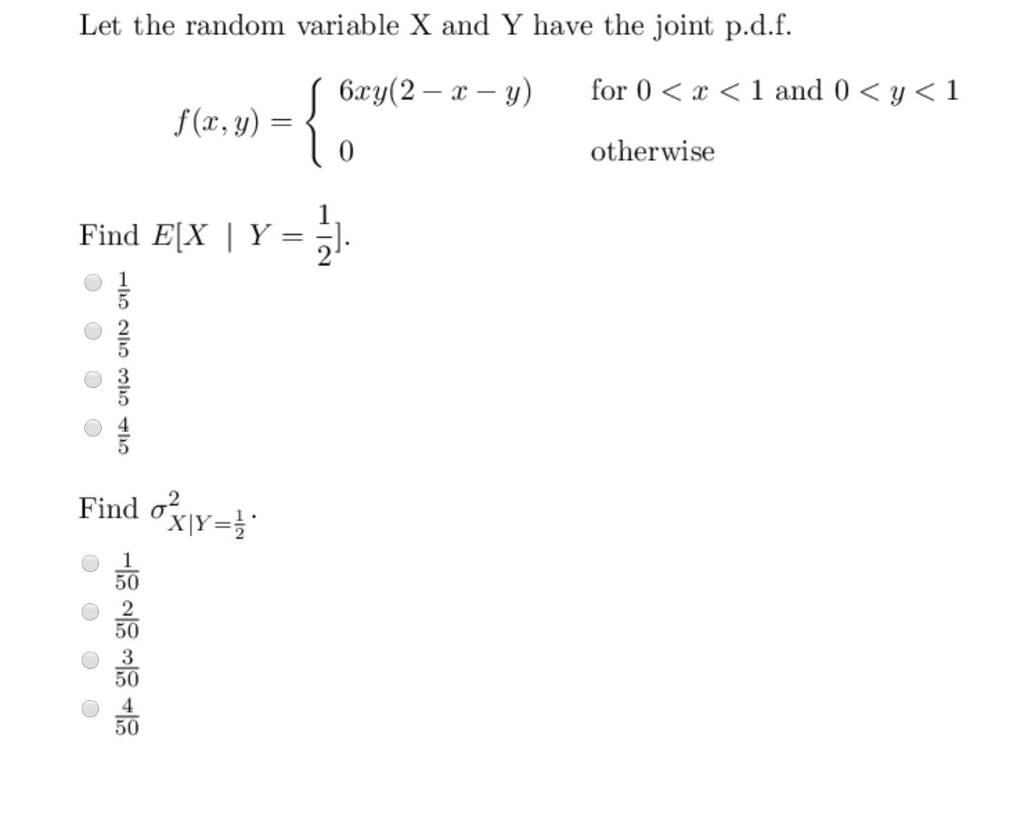 Solved Let the random variable X and Y have the joint p.d.f. | Chegg.com