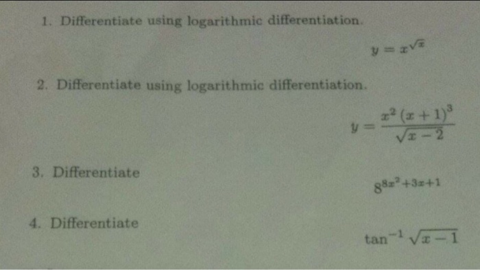 Solved Differentiate using logarithmic differentiation. y = | Chegg.com