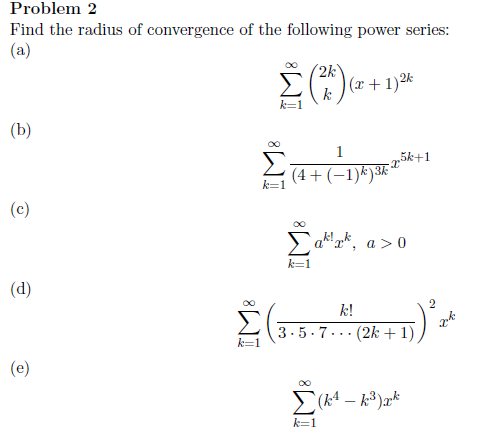 Solved Find the radius of convergence of the following power | Chegg.com