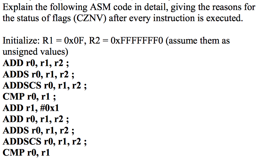 Explain the following ASM code in detail, giving the | Chegg.com