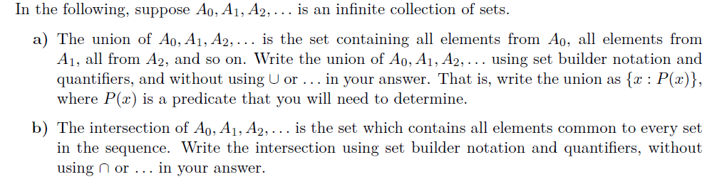 Solved In the following, suppose Ao, Ai, A2,... is an | Chegg.com
