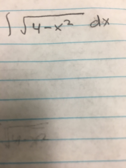 Solved integral Squareroot 4 - x^2 dx | Chegg.com