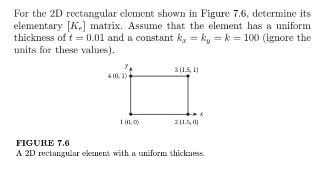 Solved For the 2D rectangular element shown in Figure 7.6, | Chegg.com