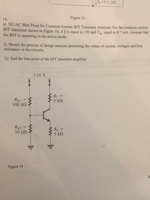 Solved DC/AC Bias Point for common Emitter BJT Transistor | Chegg.com