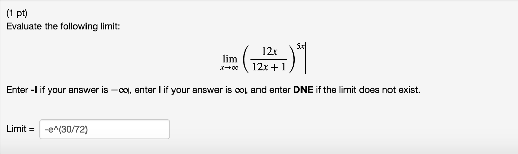 Solved Evaluate the following limit: lim_x rightarrow | Chegg.com