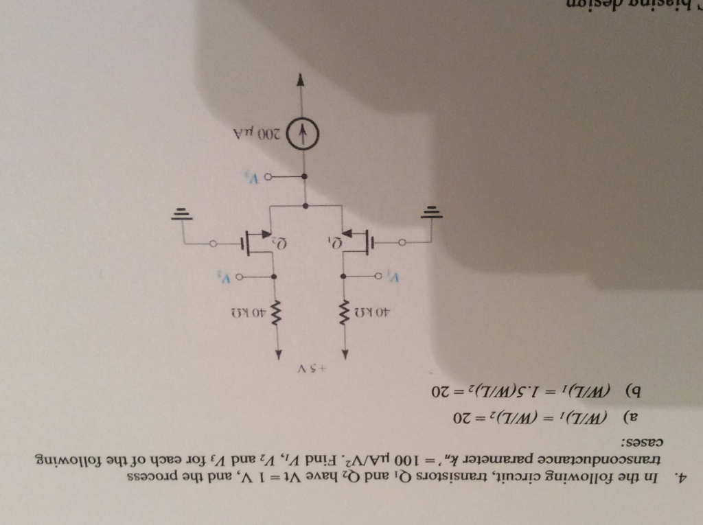 Solved In the following circuit, transistors Q_1 and Q_2 | Chegg.com