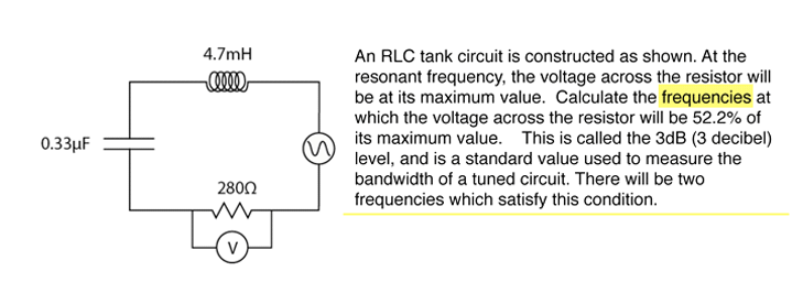 Solved An RLC tank circuit is constructed as shown. At the | Chegg.com