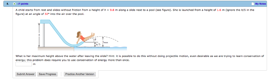 Solved A child starts from rest and slides without friction | Chegg.com