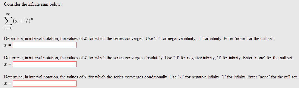 Consider the infinite sum below: Determine, in | Chegg.com