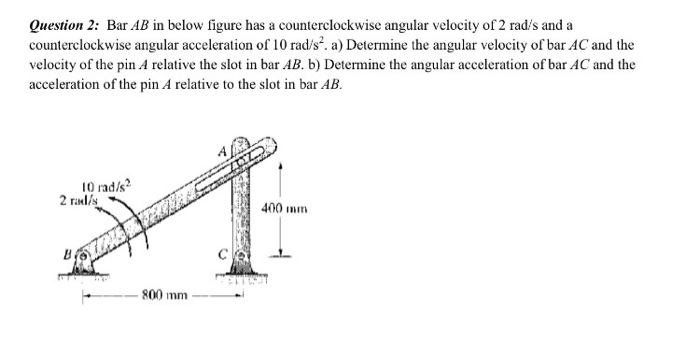 Solved Bar AB in below figure has a counterclockwise angular | Chegg.com