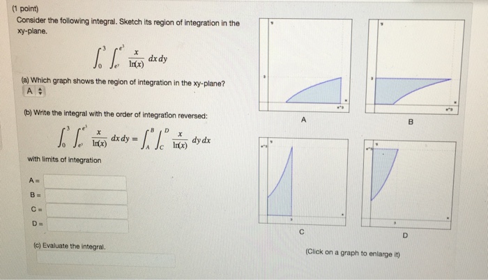 Solved B Write The Integral With The Order Of Integration