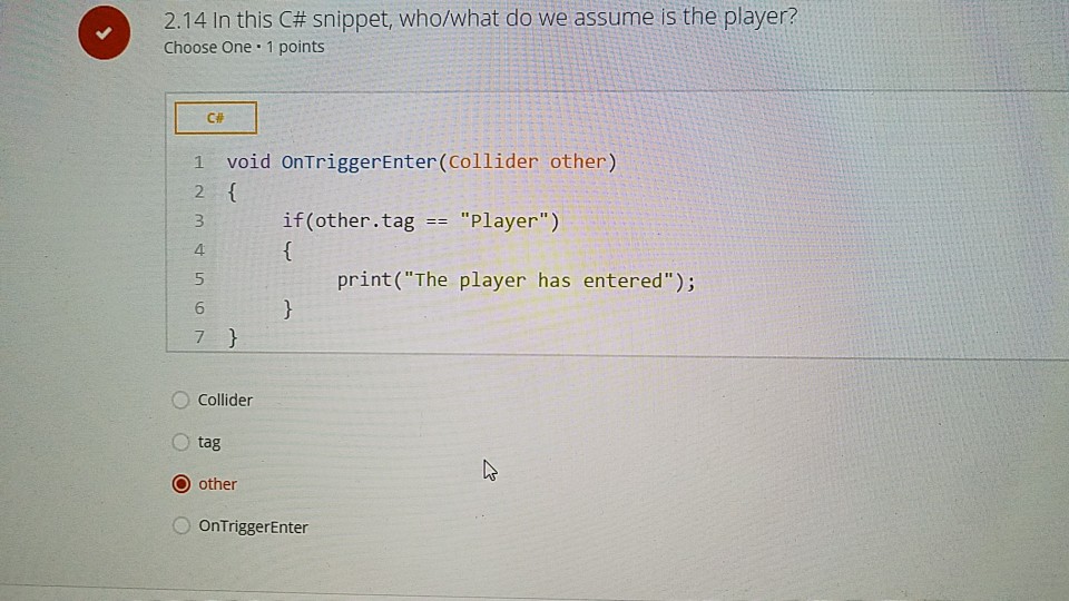 Solved In this C# snippet, who/what do we assume is the | Chegg.com