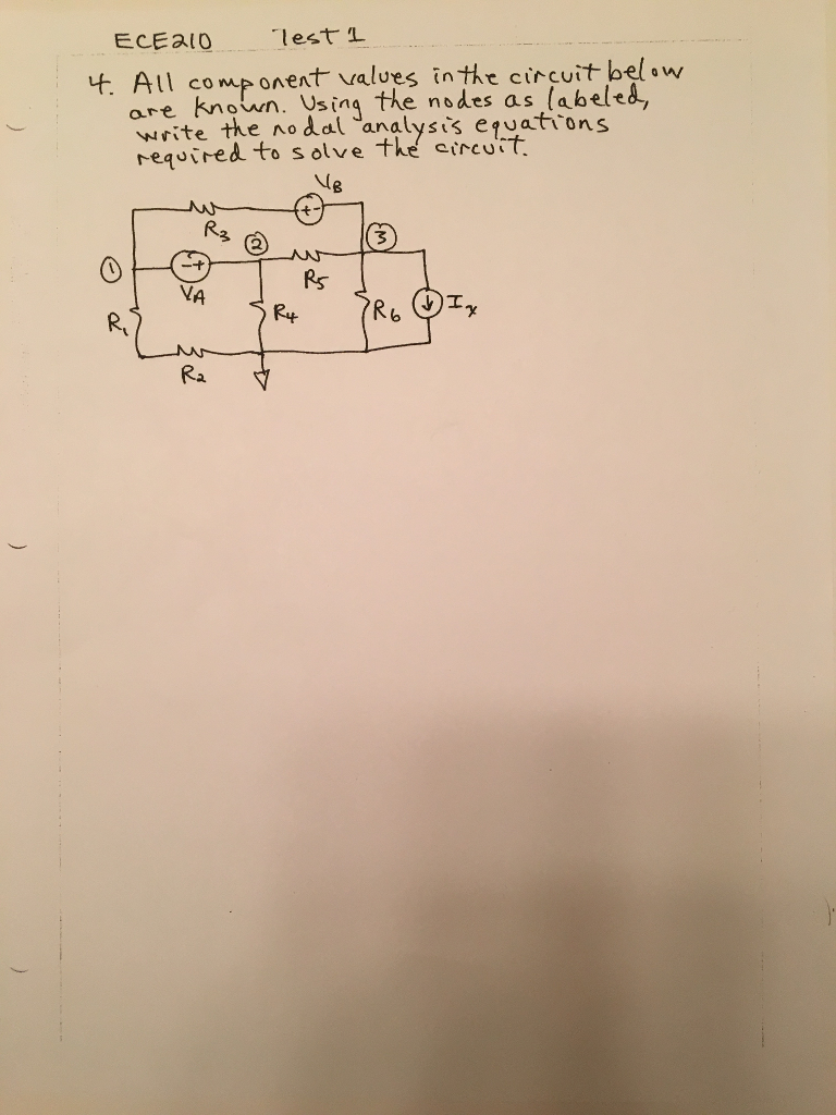 Solved All component values in the circuit below are known. | Chegg.com