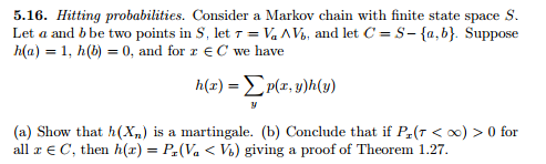Consider a Markov chain with finite state space S. | Chegg.com