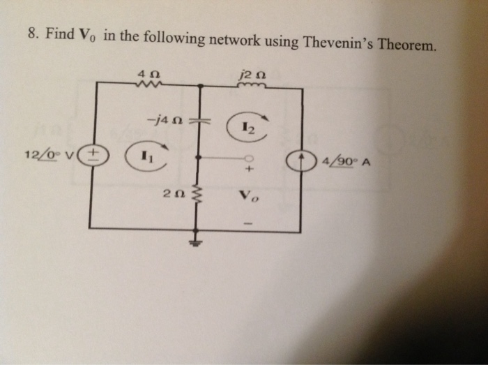 Solved Find V_0 in the following network using Theremin's | Chegg.com
